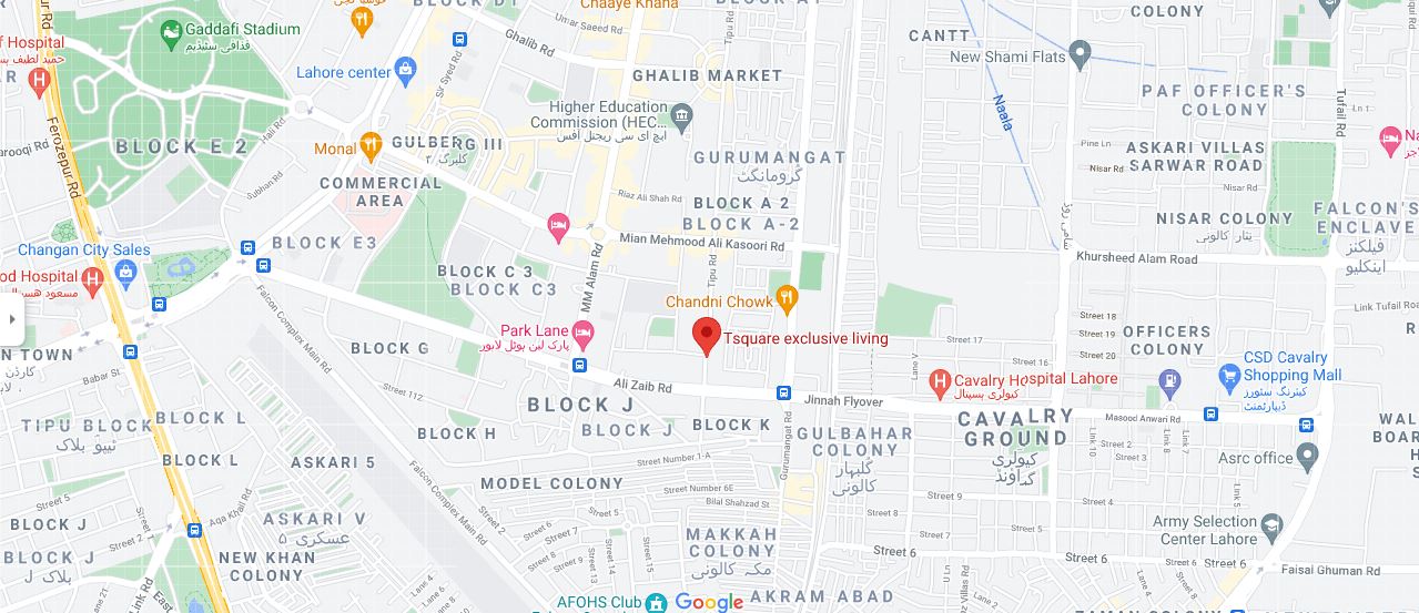 T-Square Gulberg Lahore – Payment Plan – Location